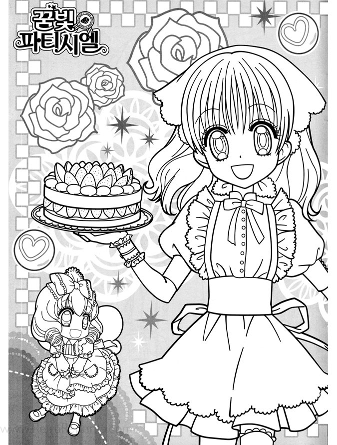 japanese cartoon coloring pages