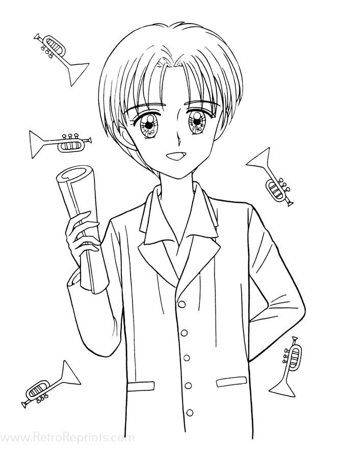 anime school boy coloring pages