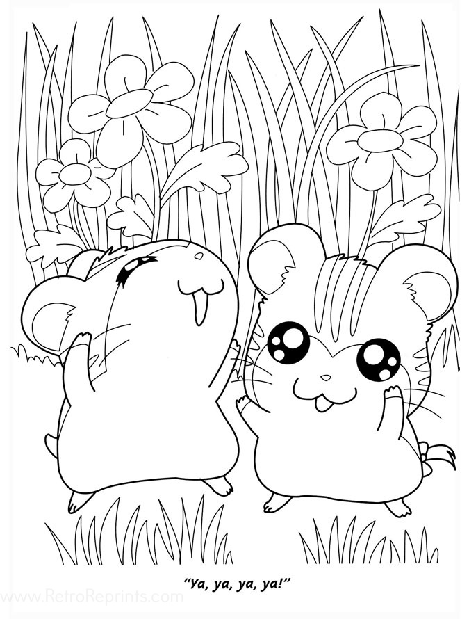 coloring pages hamtaro