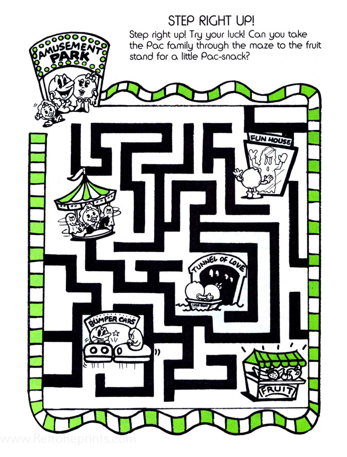 pac man maze coloring pages