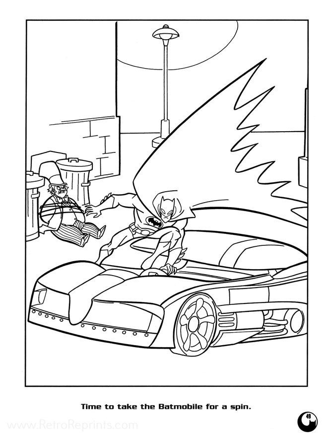 robin coloring pages batman car