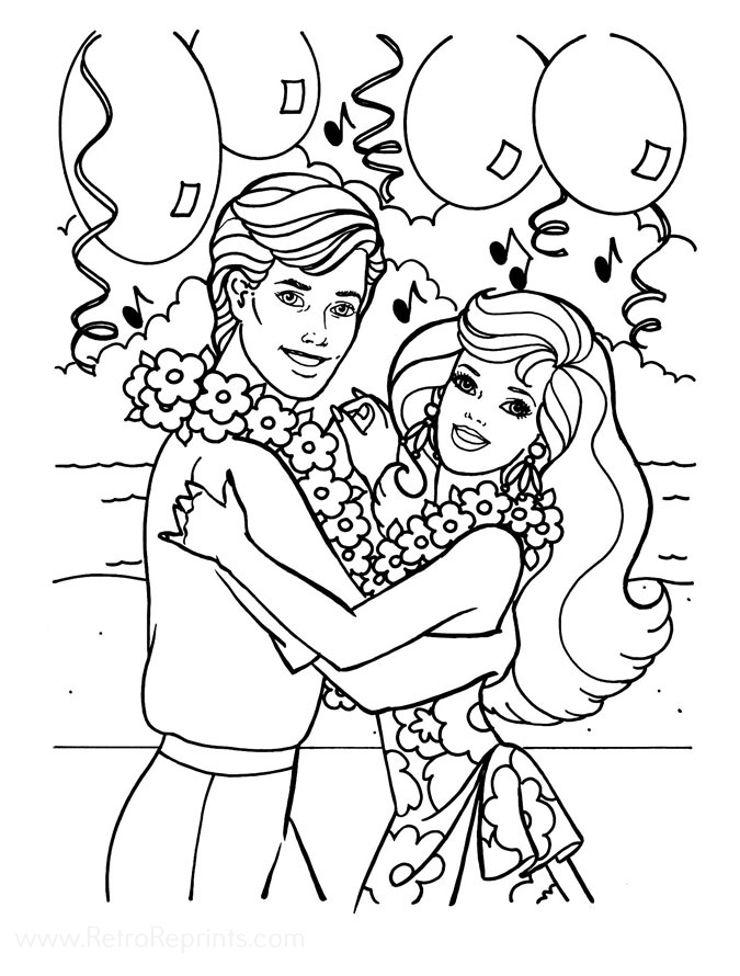 barbie and ken coloring pages