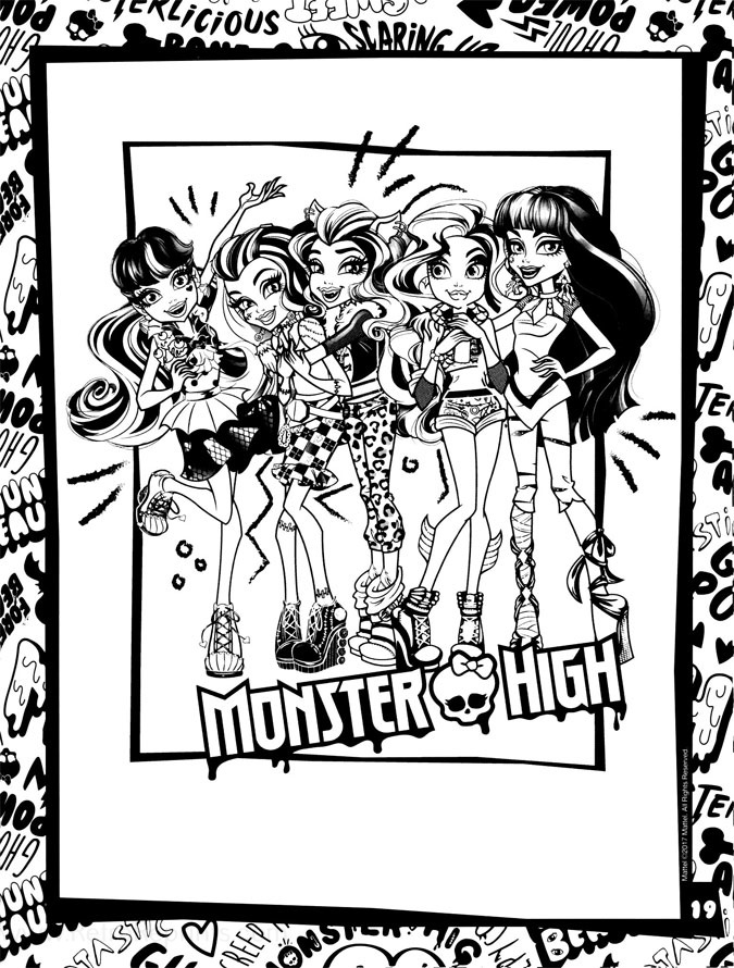 ever monster high coloring pages