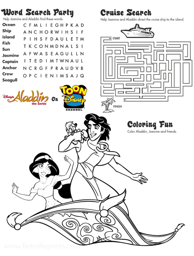 aladdin coloring pages free
