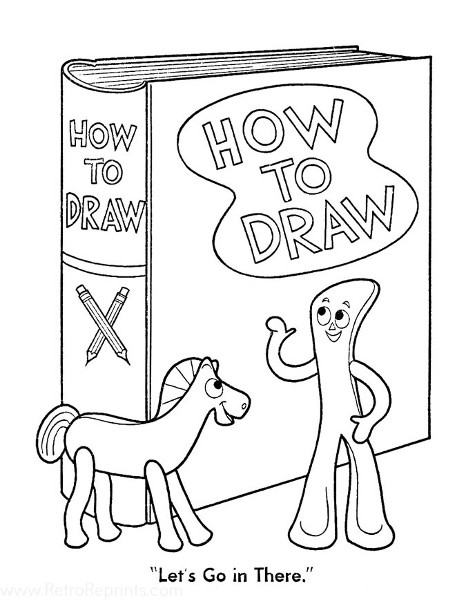 large coloring pages of gumby