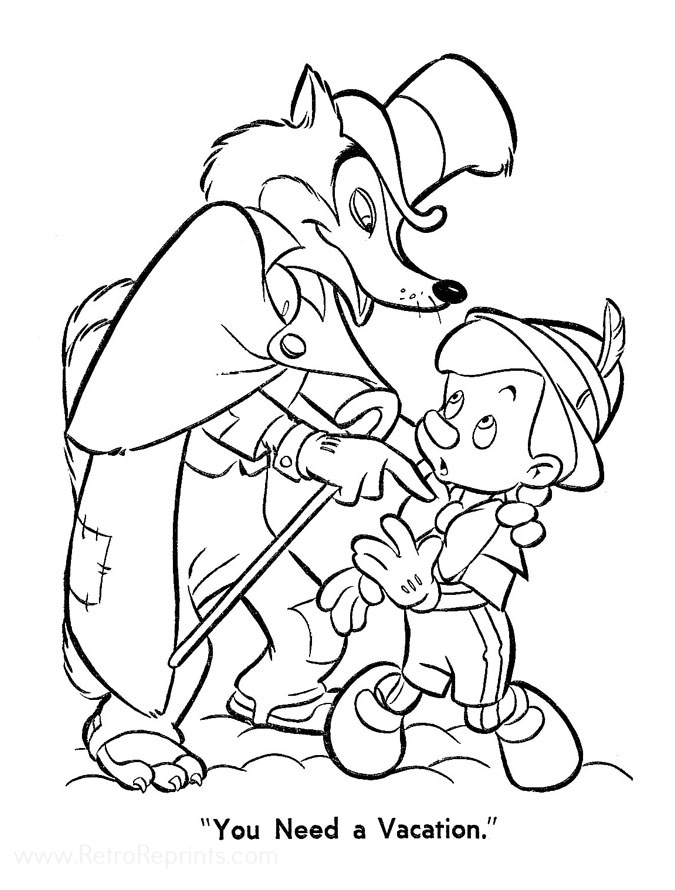 coloring pages of pinnochio