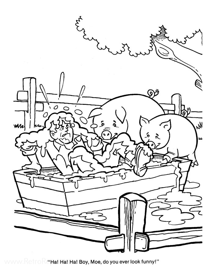 coloring pages of three stooges