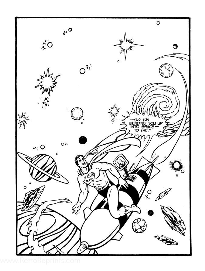 superman flying coloring pages