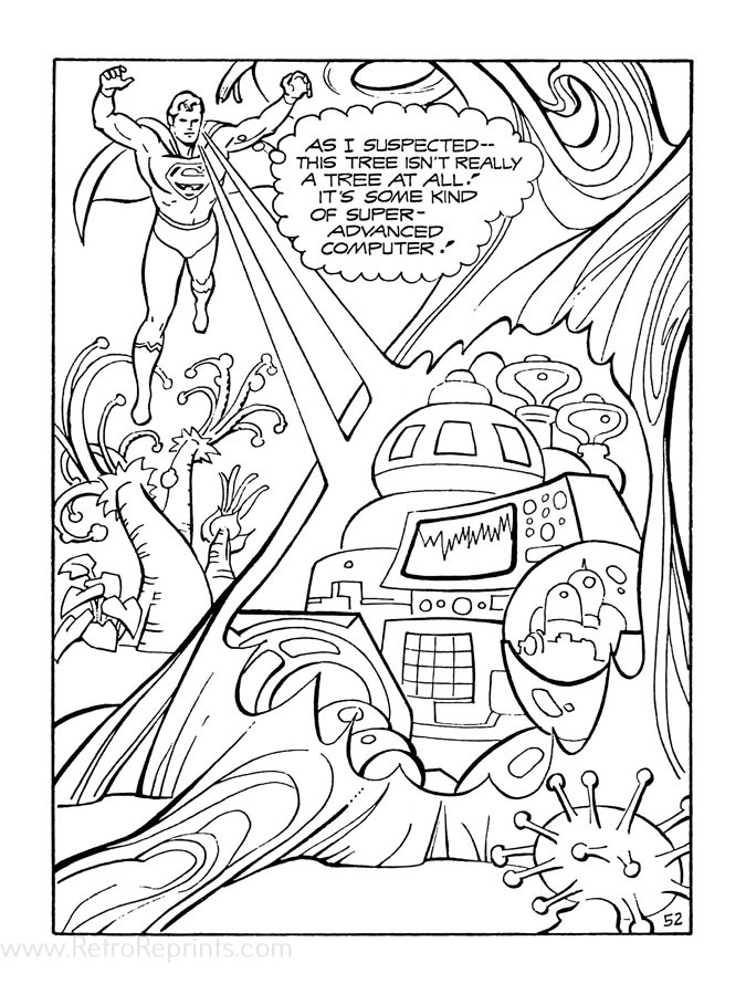 superman flying coloring pages