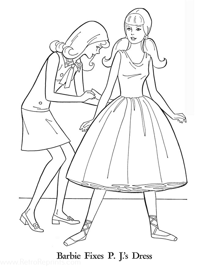 barbie dresses coloring pages