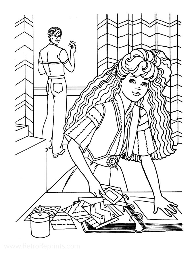 early 60s barbie coloring pages