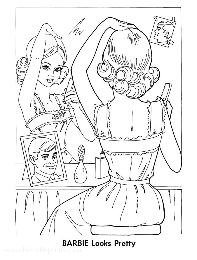 early 60s barbie coloring pages