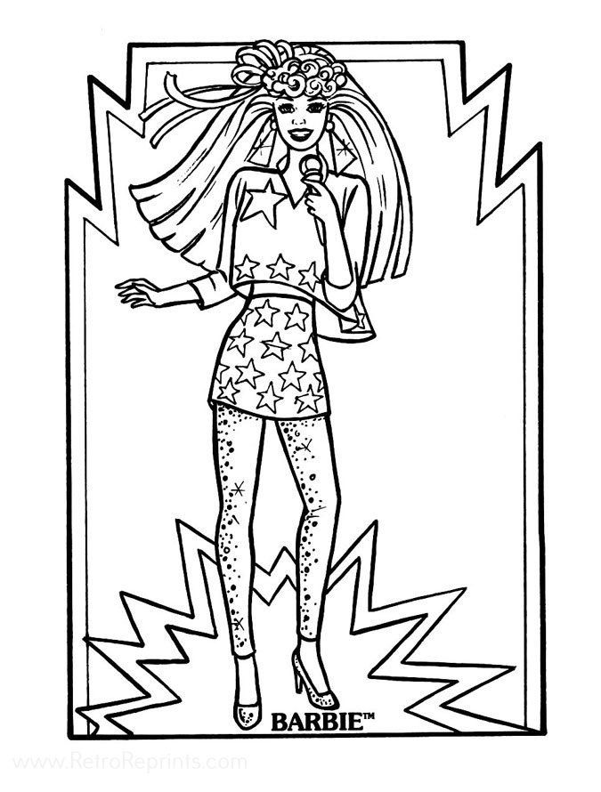 early 60s barbie coloring pages