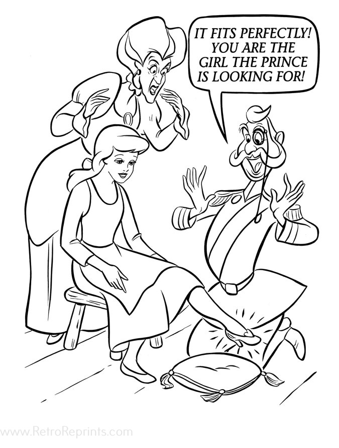 free coloring pages cinderalla