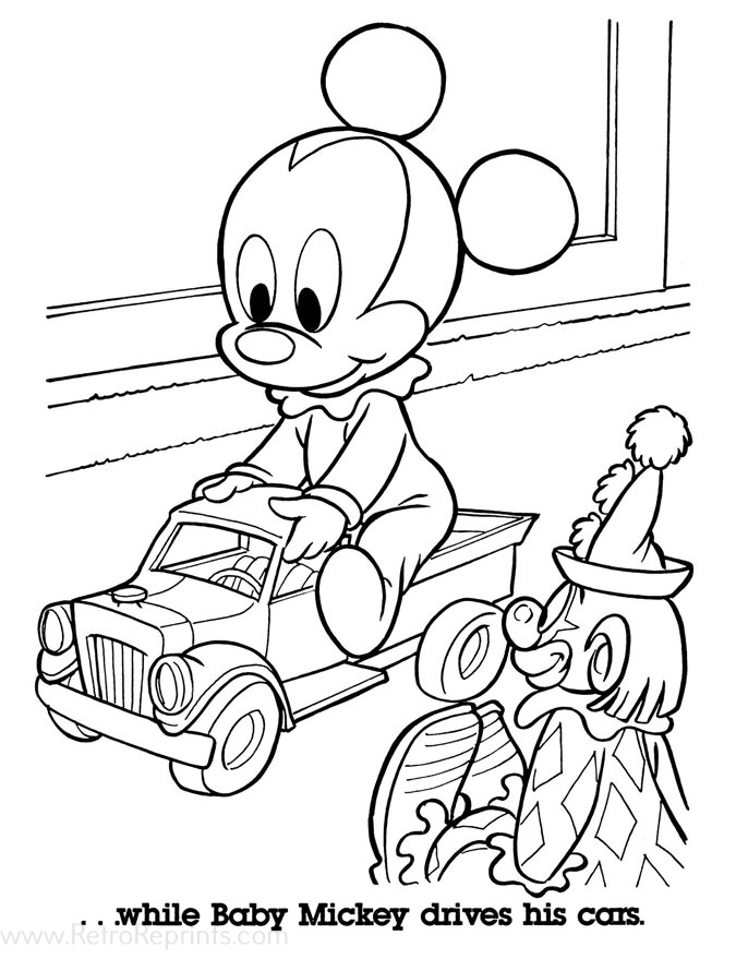 mickey mouse baby coloring pages
