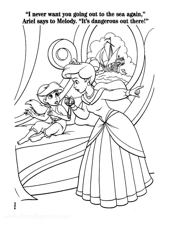 coloring pages disney mermaid