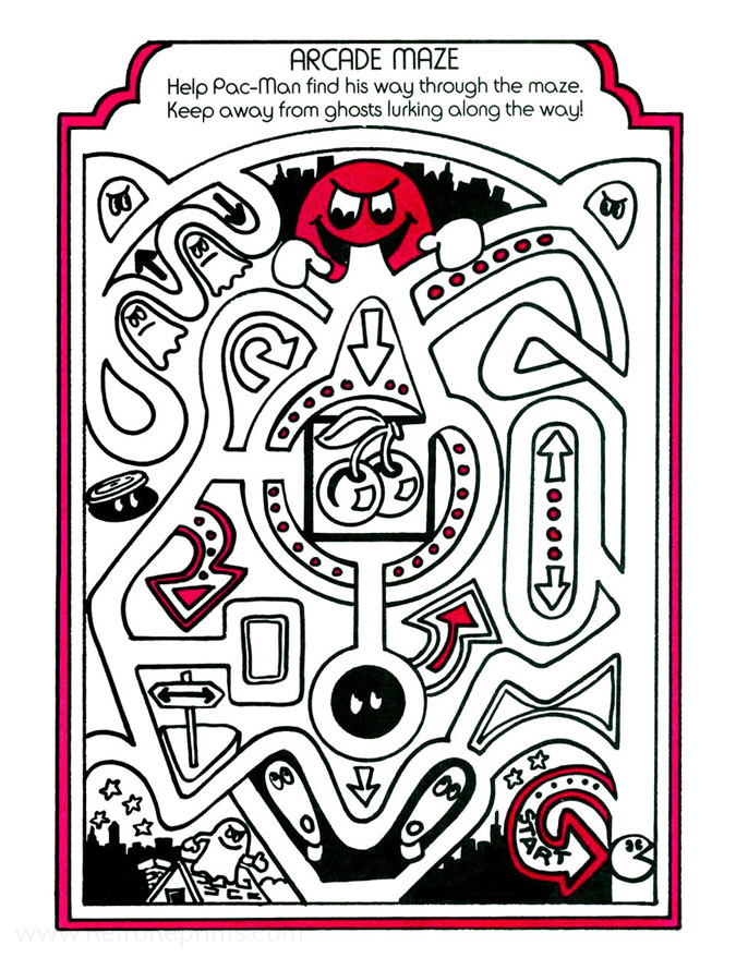 pac man maze coloring pages