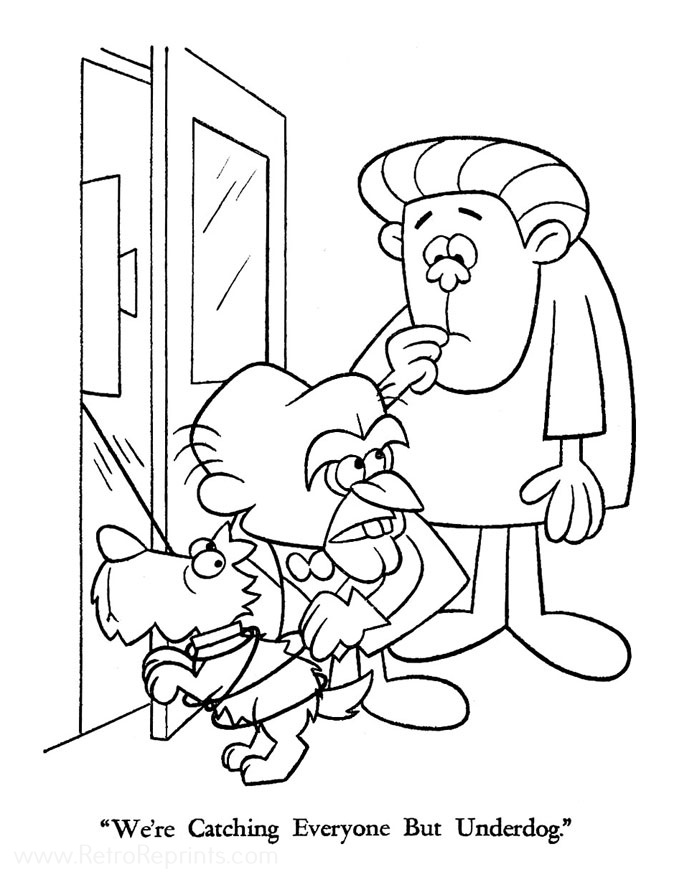 coloring book pages of underdog