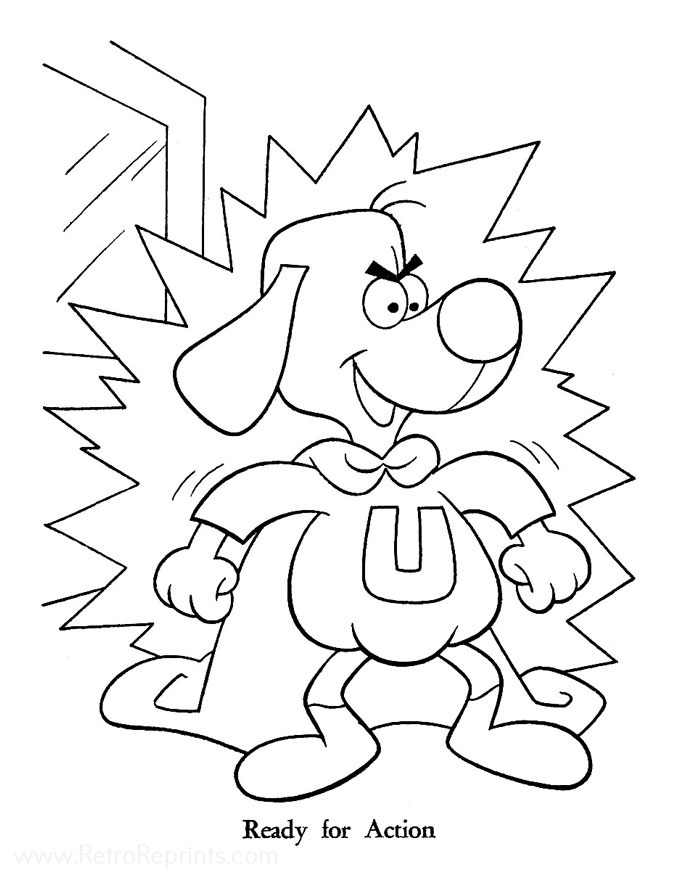coloring book pages of underdog