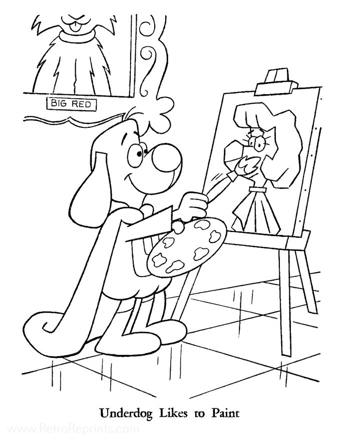 coloring book pages of underdog