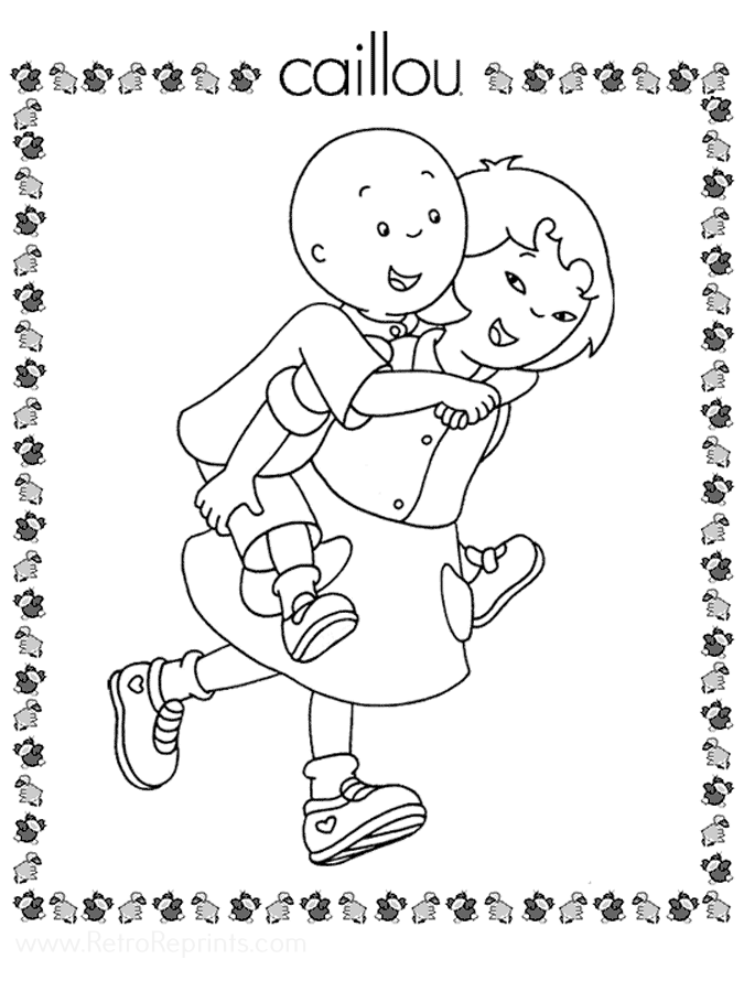 caillou coloring pages halloween