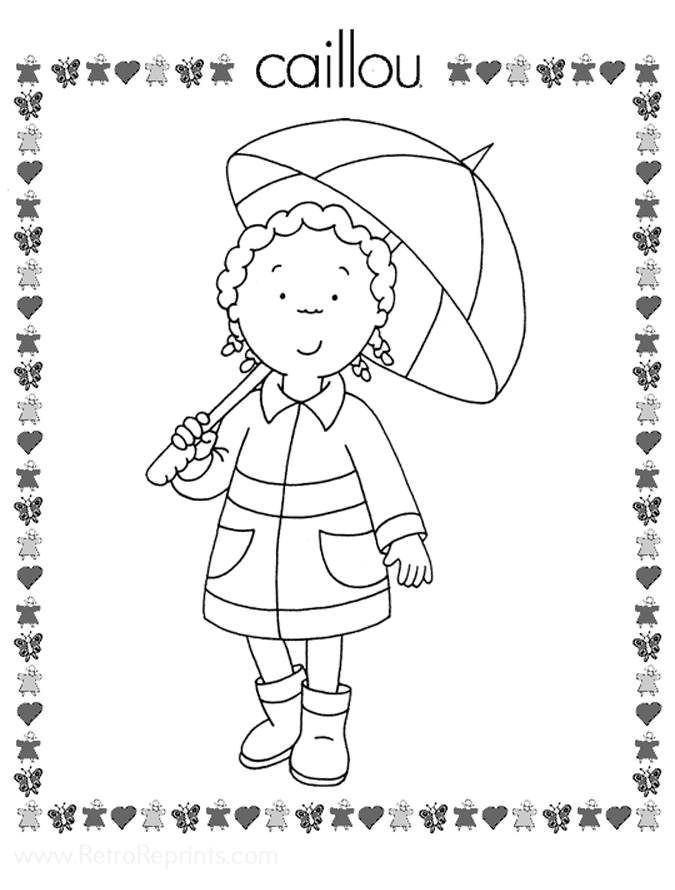 caillou coloring pages halloween