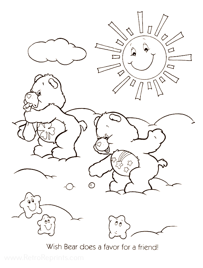 coloring pages of the care bears