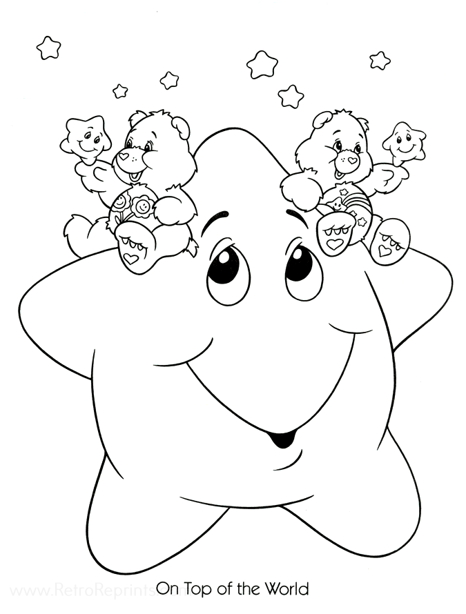 coloring pages of the care bears