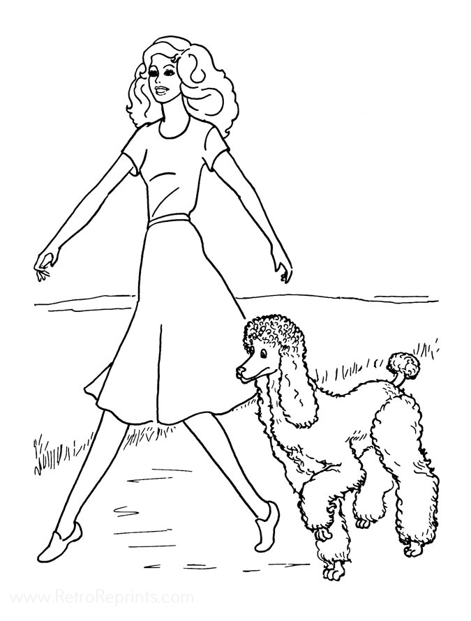 barbie dog coloring pages
