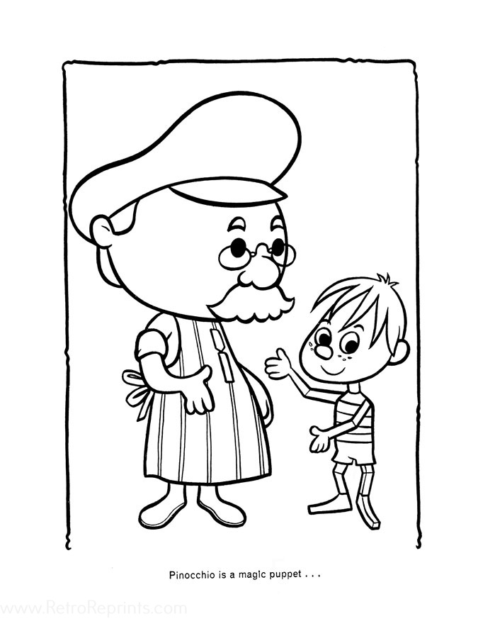 coloring pages of pinnochio