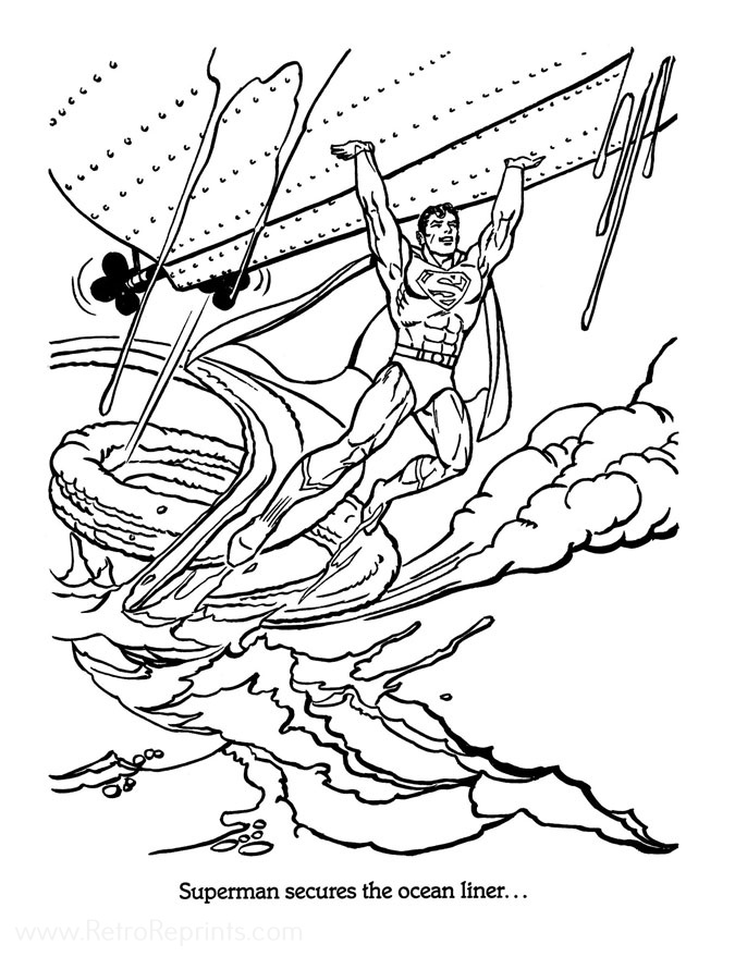superman flying coloring pages