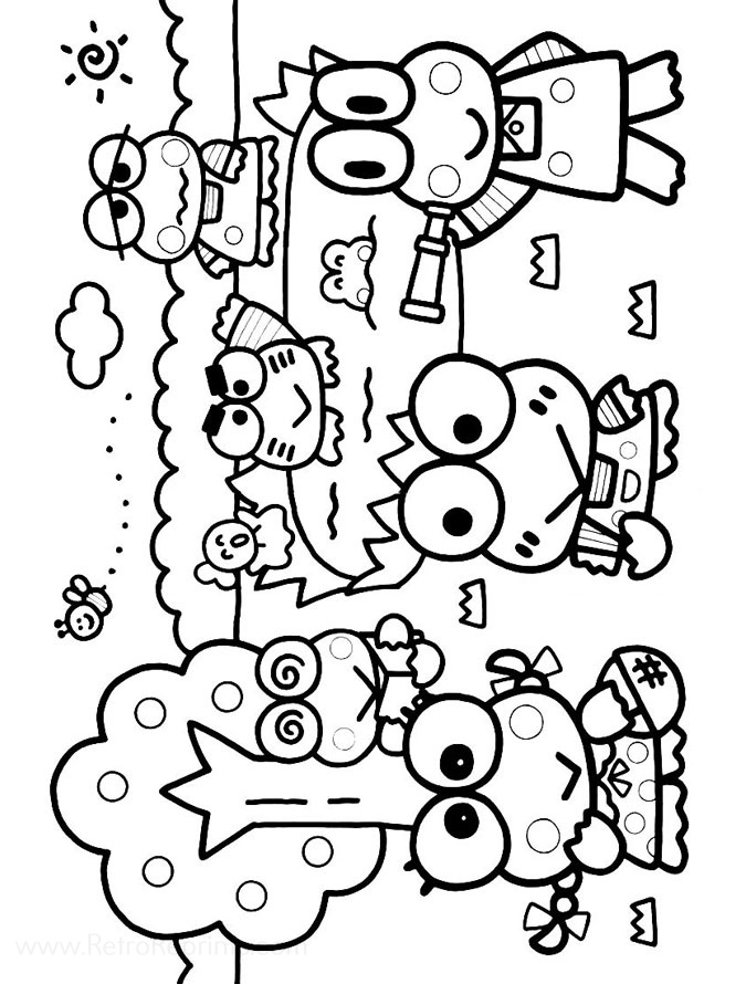 sanrio keroppi coloring pages