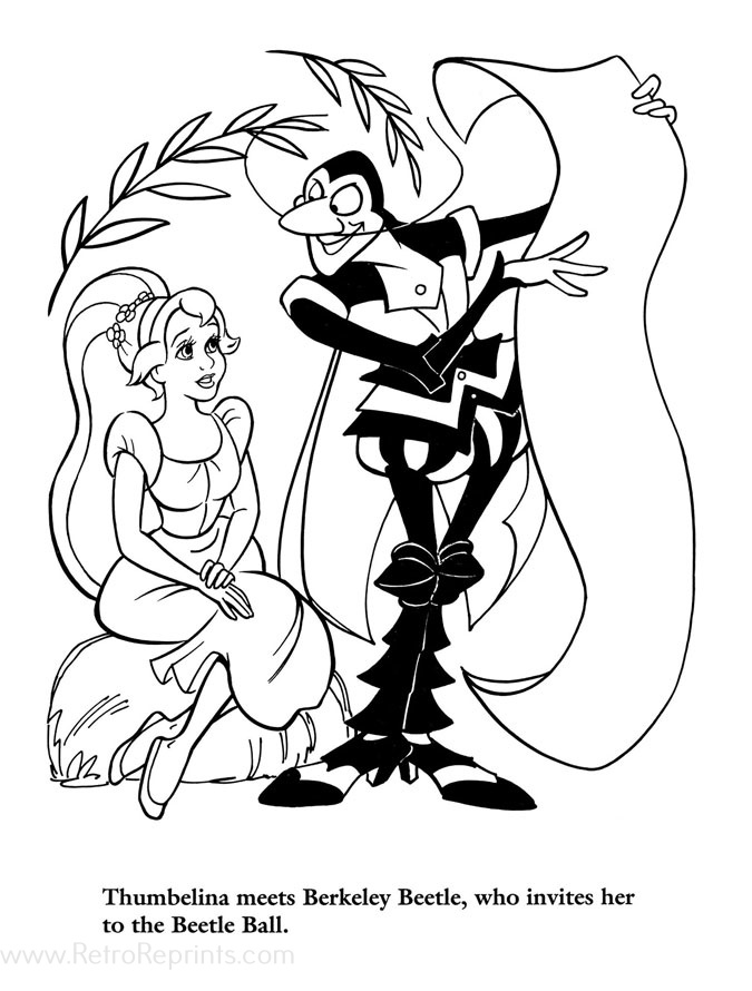 disney thumbelina coloring pages