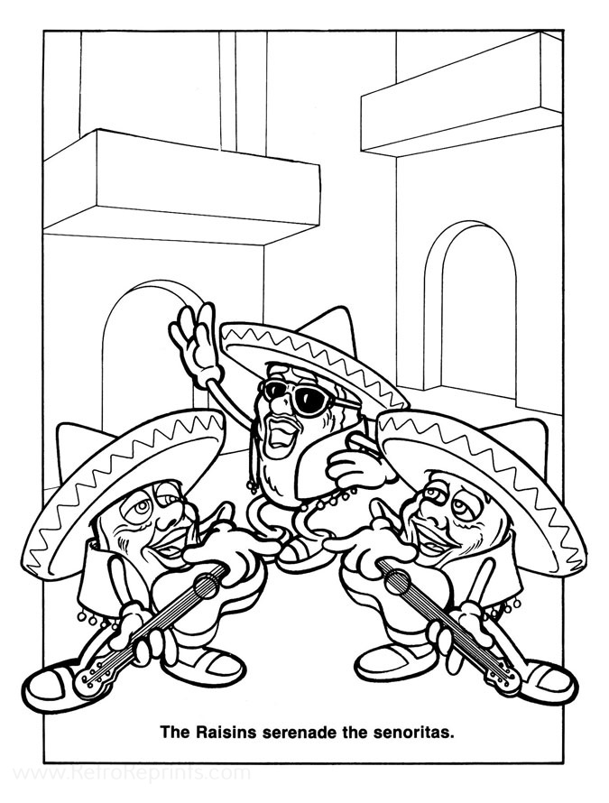 coloring pages raisins