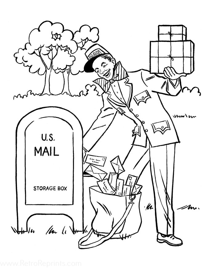 mail men coloring pages