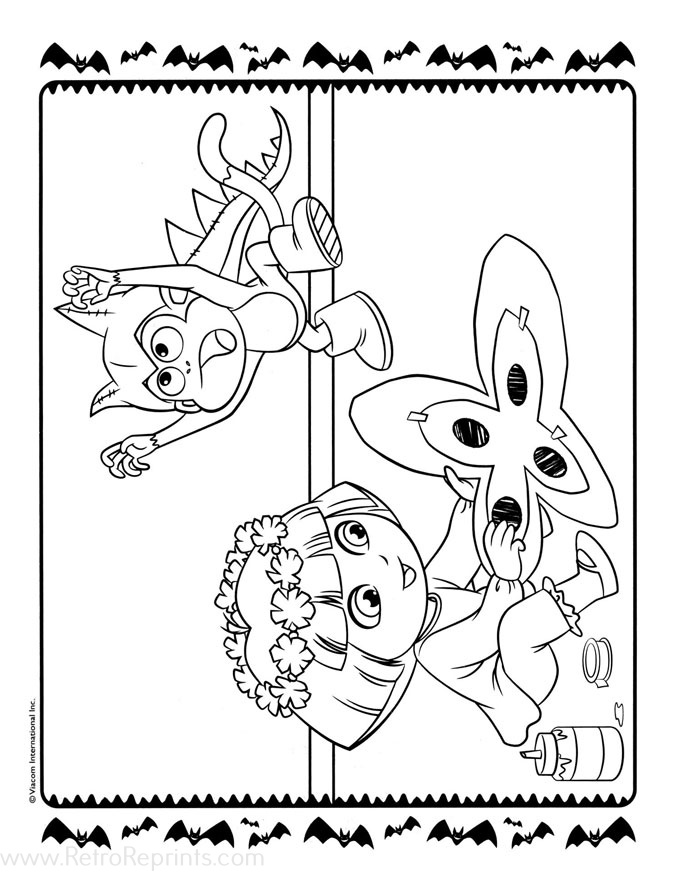 dora fall coloring pages
